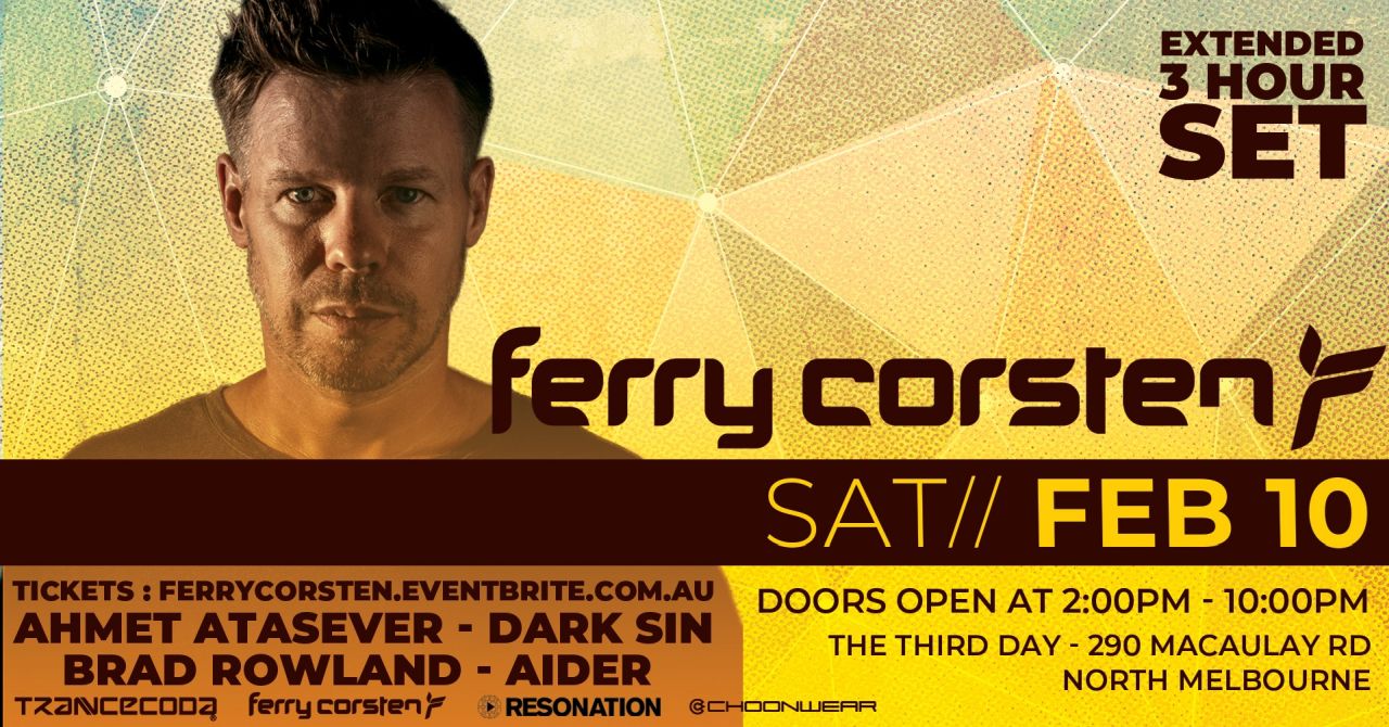 Trance pioneer Ferry Corsten touring Down Under - Down Under Sound
